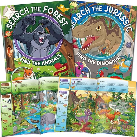 2 Pack Search and Find Book for Kids Ages 3-5,4-8. Seek and Find The ...