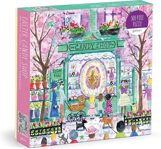 Galison Easter Candy Shop – 500 Piece Michael Storrings Jigsaw Puzzle ...