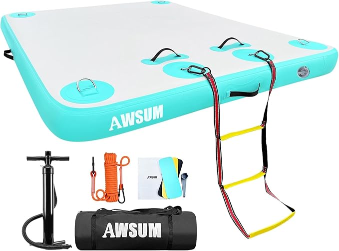 AWSUM Inflatable Floating Dock Air Dock Platform Floating Island Raft ...