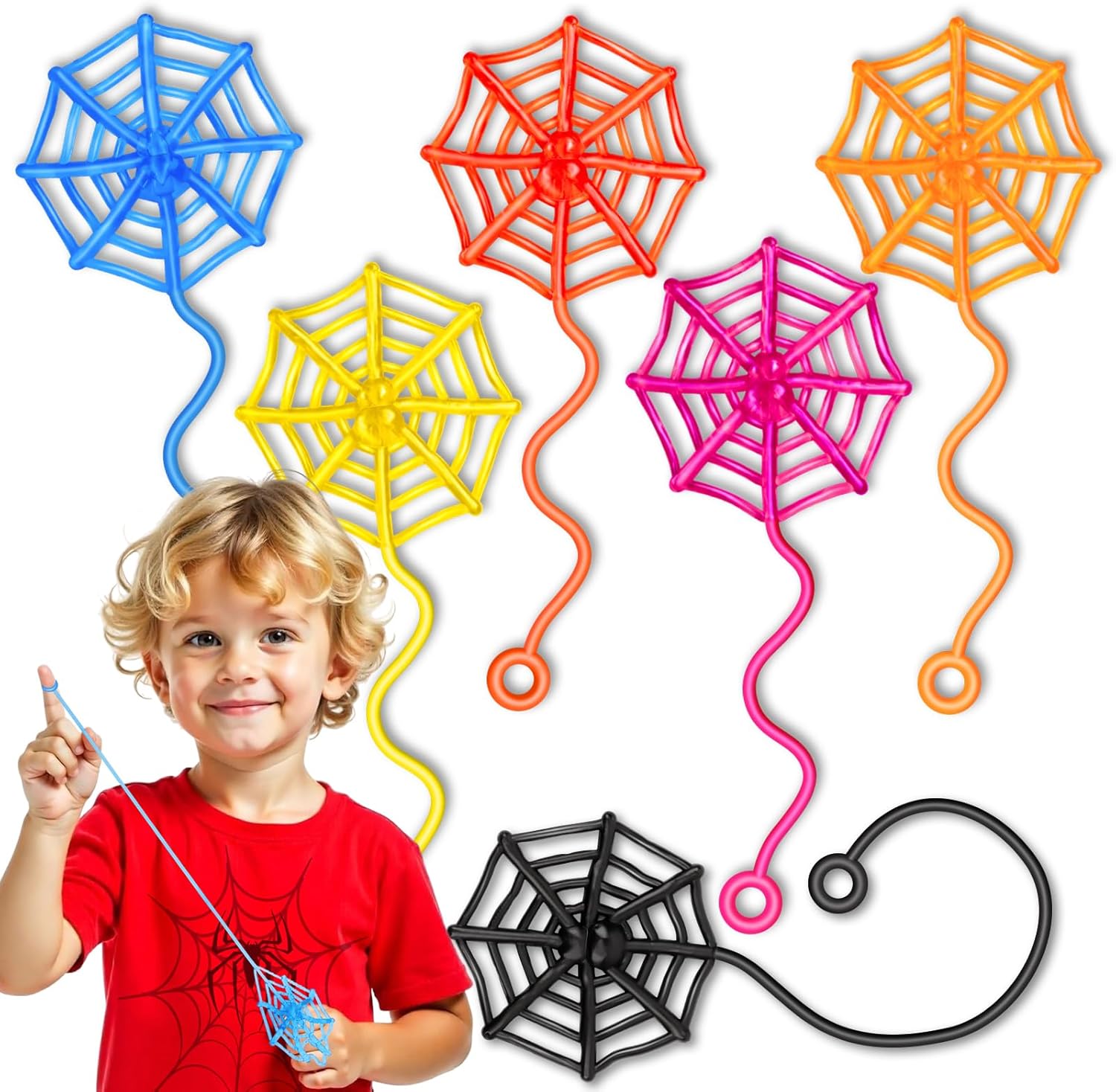 30 Pcs Sticky Spider Web Sticky Hands for Kids Bulk Halloween Party ...