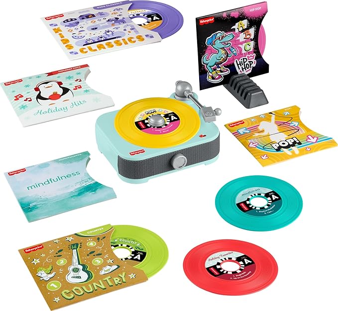 Fisher-Price Musical Toy Deluxe Rockin’ Record Player Pretend Turntable ...