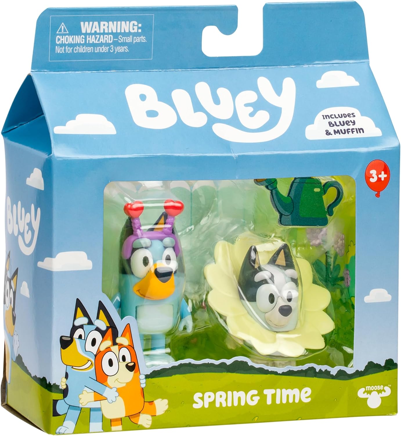 Bluey and Muffin 2-Pack Toy Figure Playset, Spring Time Toddler ...