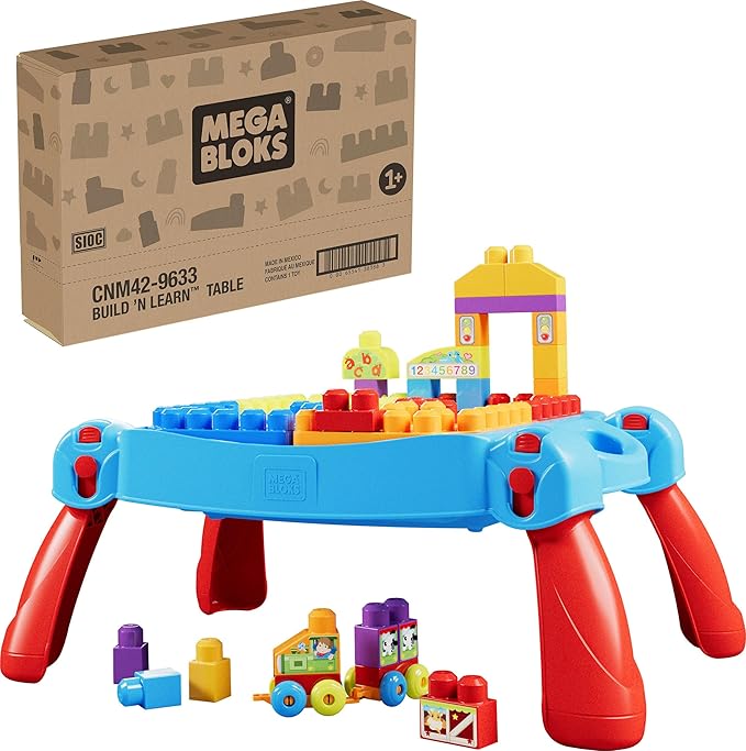 MEGA BLOKS First Builders Toddler Blocks Toy Set, Build ‘n Learn ...