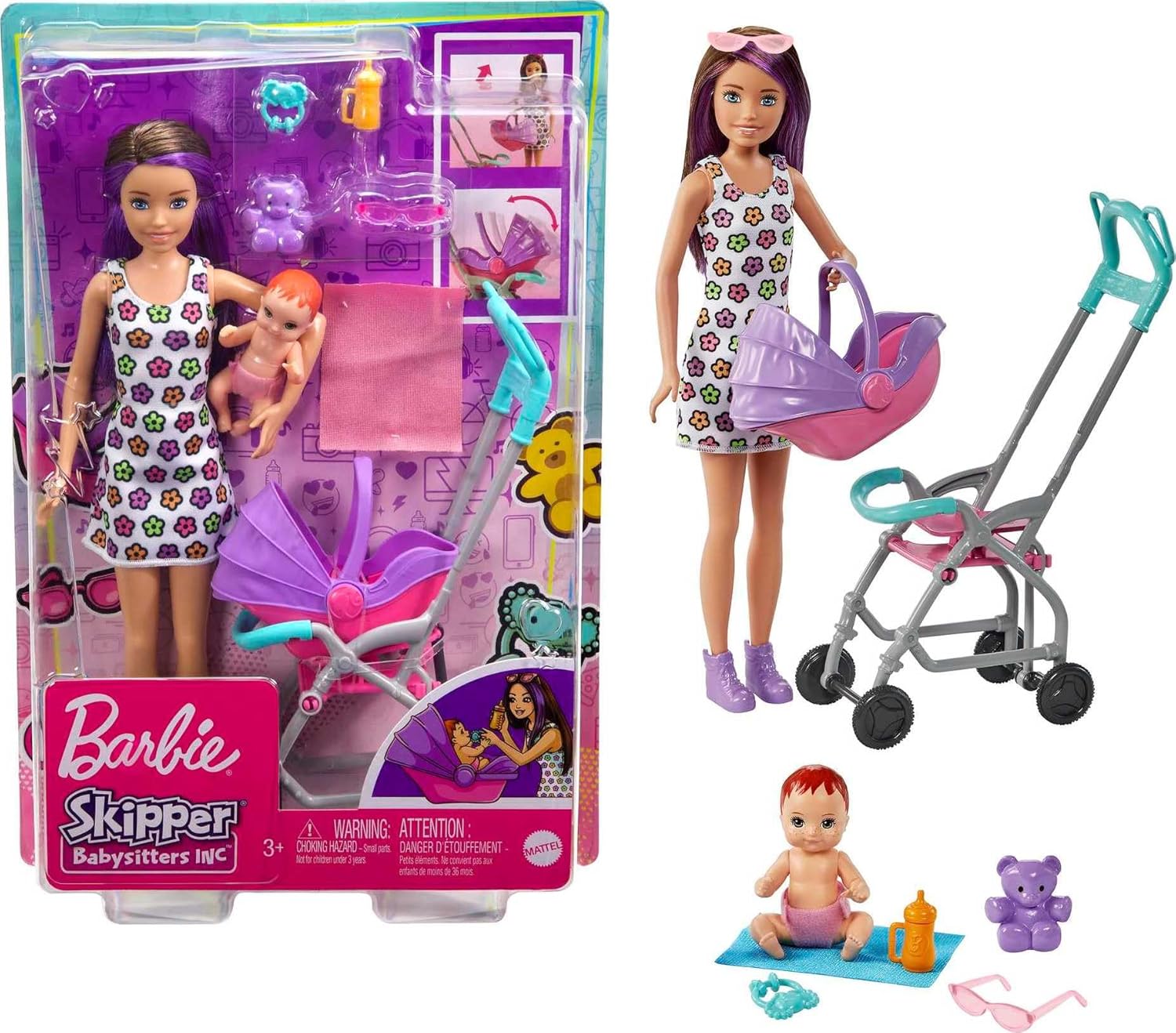 Barbie Skipper Babysitters, Inc. Playset with Skipper Babysitter Doll ...