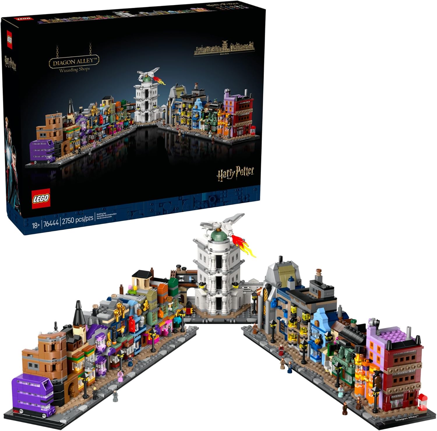 LEGO Harry Potter Diagon Alley Wizarding Shops Building Set for Adults ...
