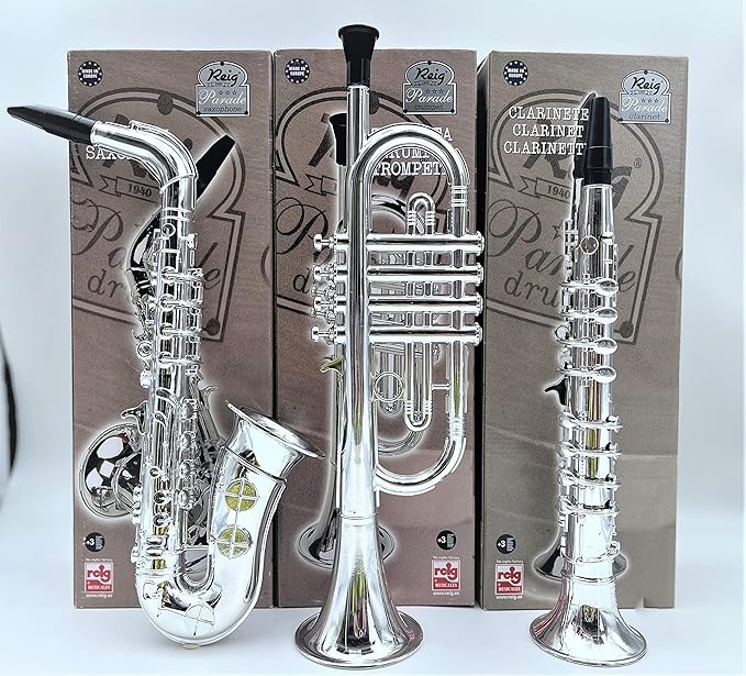 Toy Instruments Set Trumpet, Saxophone and Clarient with Standard Keys ...