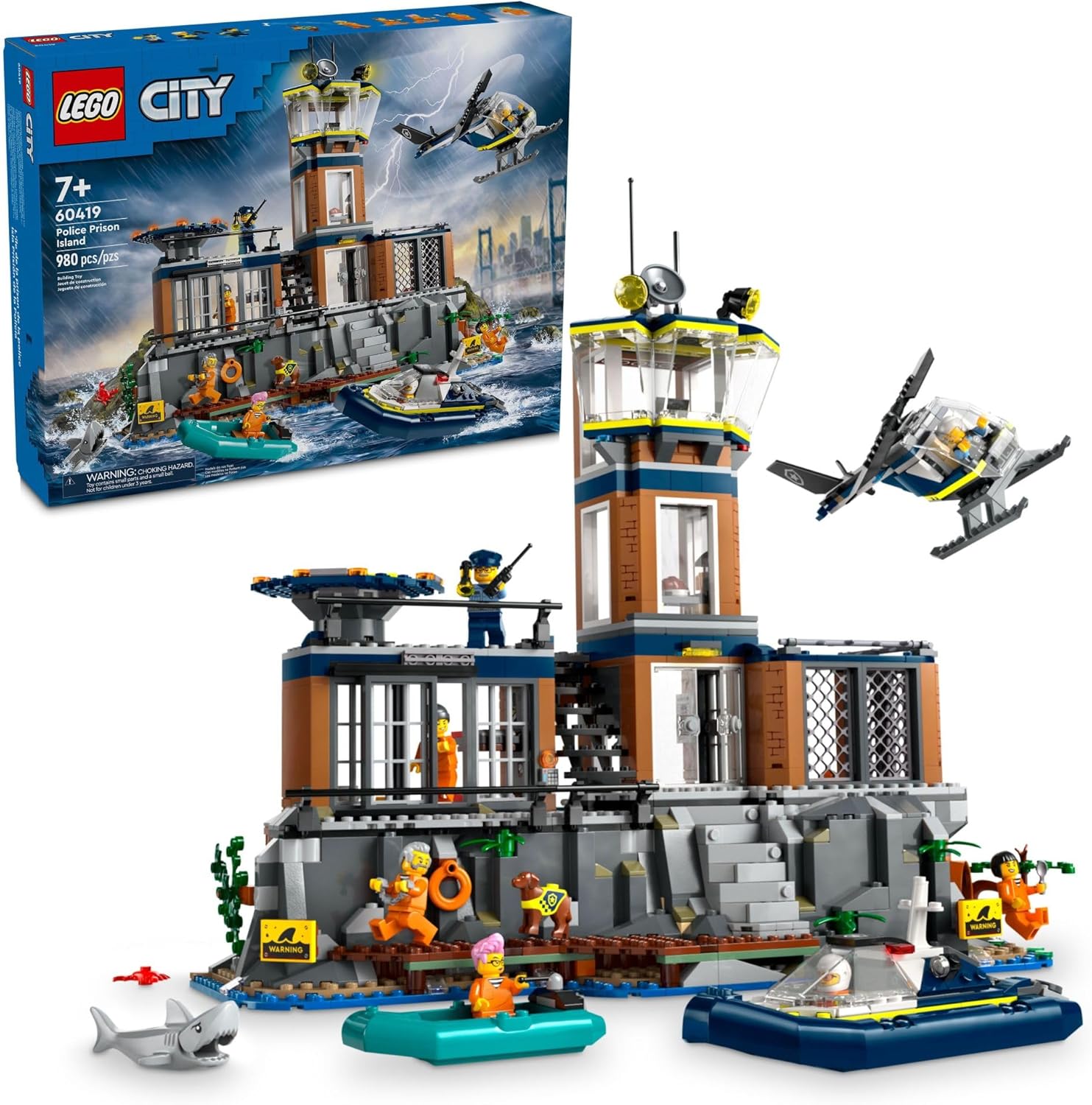 LEGO City Police Prison Island Building Set, Birthday Gift for Boys and ...