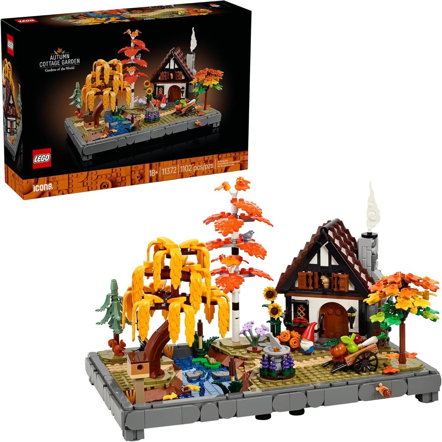 LEGO Icons Autumn Cottage Garden Building Set for Adults, Ages 18 ...